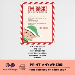 Editable Elf Rules | Elf Arrival Rules | Elf I'm Back | Elf Christmas ...