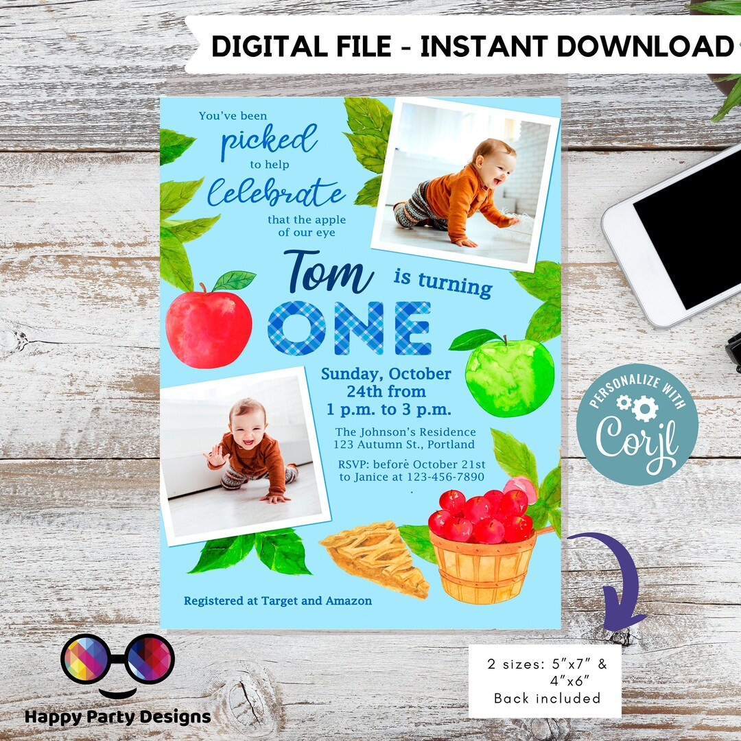 You've Been Picked Editable Invitation | Digital First Year Printable ...