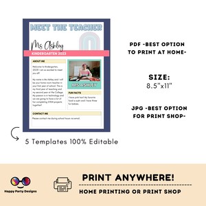 Editable Boho Meet the Teacher | Modern Templates Bundle | Meet the ...