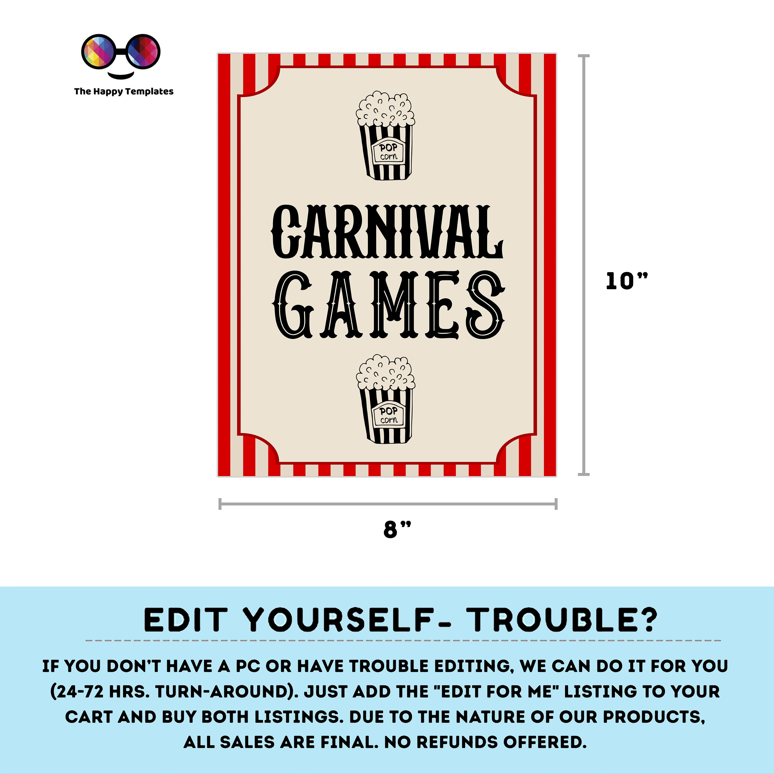 Carnival Circus Party Sign | Circus Birthday Sign | Buffet Signs ...