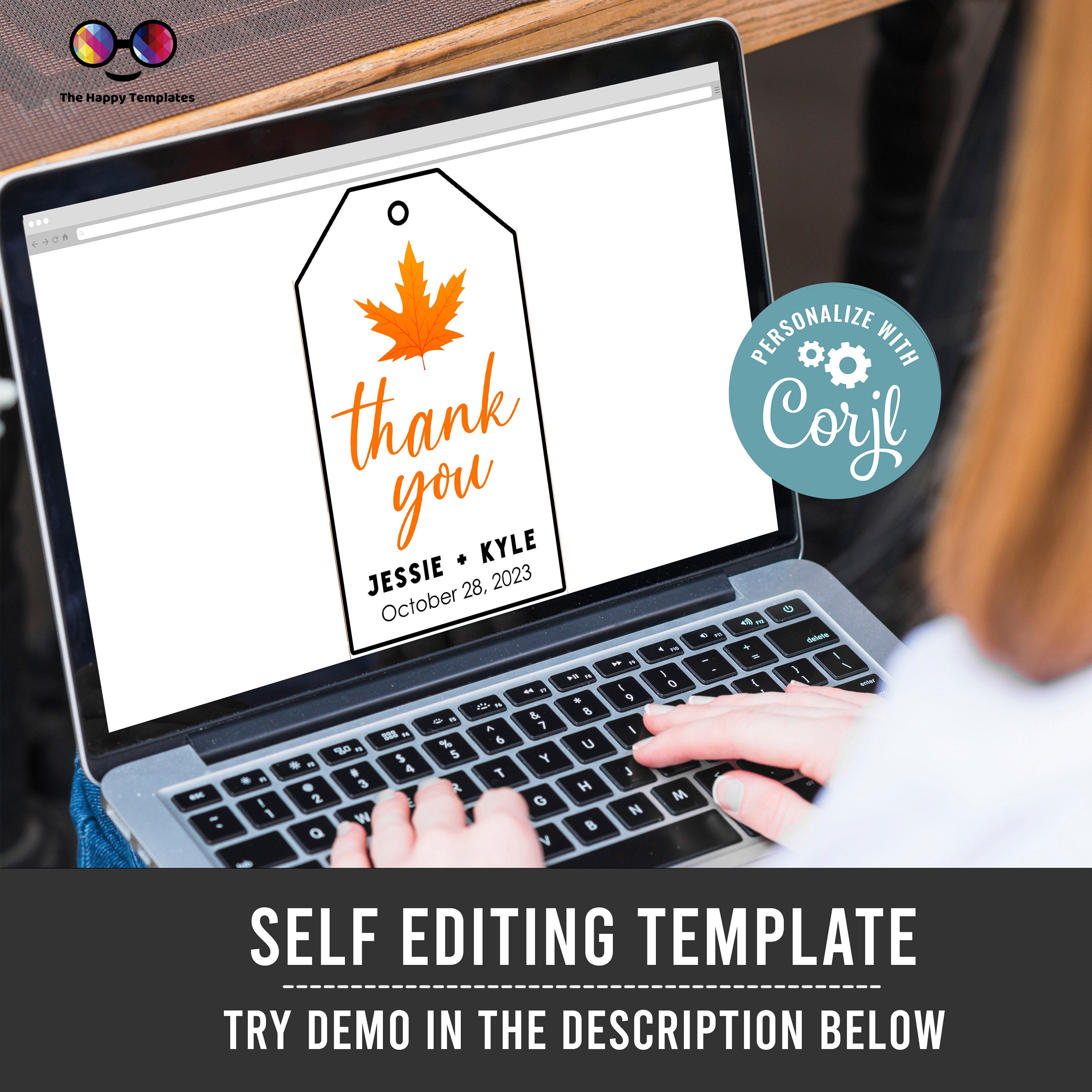 Editable Fall Leaves Favor Tags Classic Look Thank You Tags - Etsy