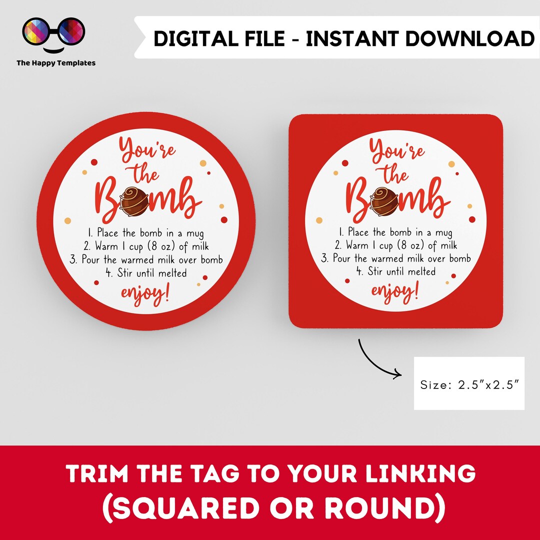 You're the Bomb Tag | Hot Chocolate Bomb Tag | Winter Chocolate Bomb ...