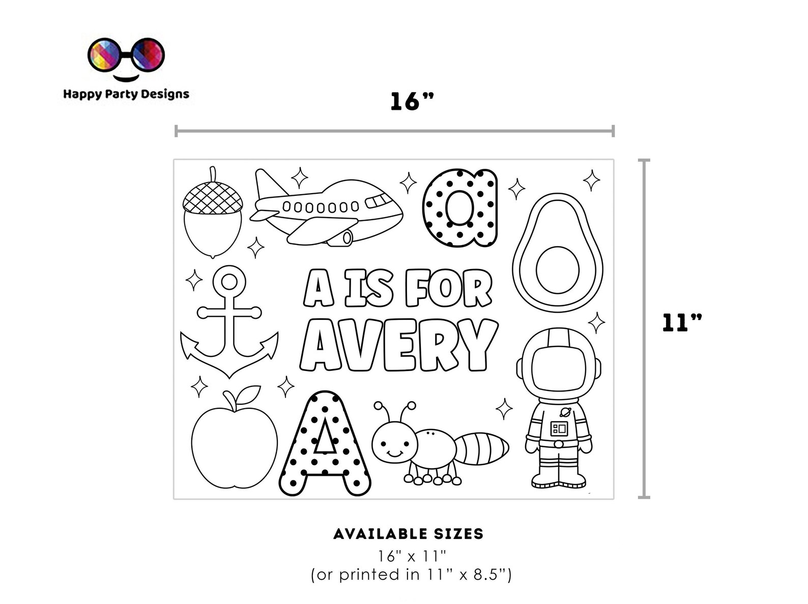 Editable Name Coloring Page A is for Personalized Name - Etsy Canada