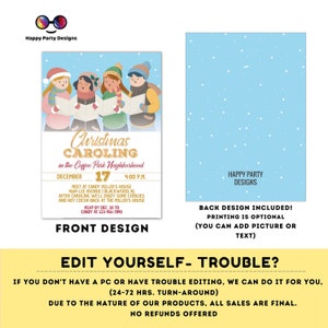 Editable Christmas Caroling Invitation | Christmas Party Printable ...