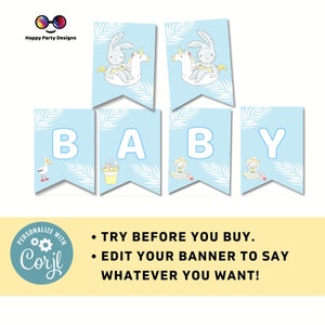 Blue Pool Baby Bash Banner Printable | Baby Bash Party Banner | Boy ...