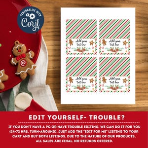 Christmas Place Cards Template | Cookie Exchange | Table Cards | Tent ...