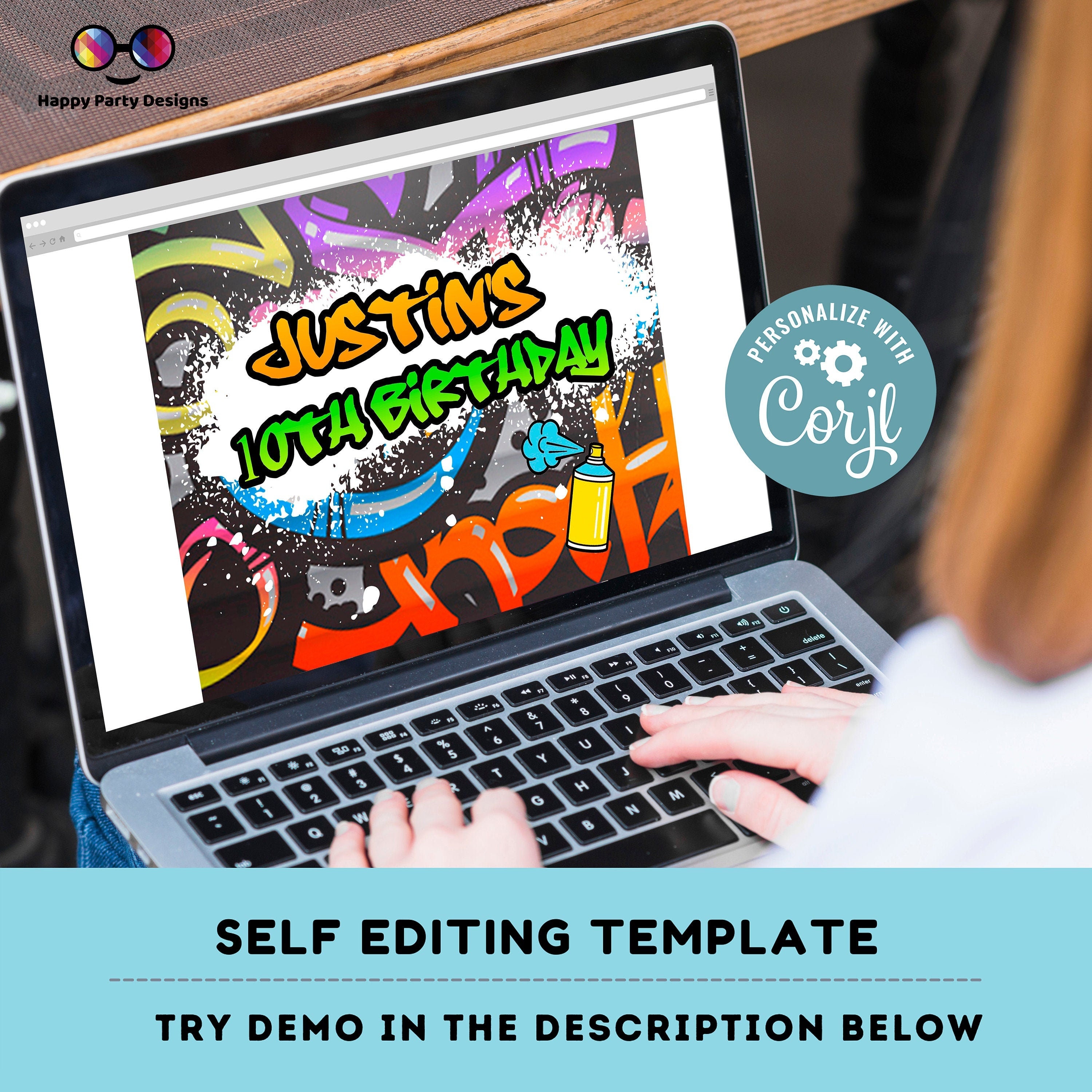 Editable Graffiti Placemat Digital Graffiti Printable - Etsy