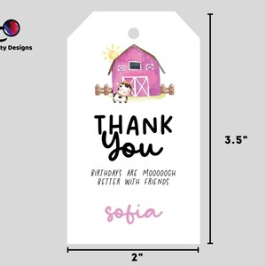 Editable Moo Moo Favor Tag | Cow Gift Tags | Farm Party Download | Cow ...