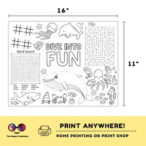 INSTANT DOWNLOAD Under the Sea Party Coloring Page | Under the Sea ...