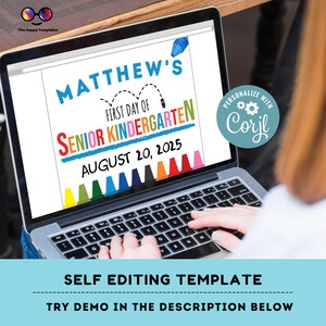 Editable Senior Kindergarten Sign | First Day of Senior Kindergarten ...