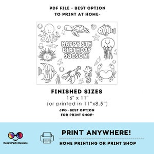 Editable Under the Sea Coloring Page | Placemat Coloring Page | Any Age ...