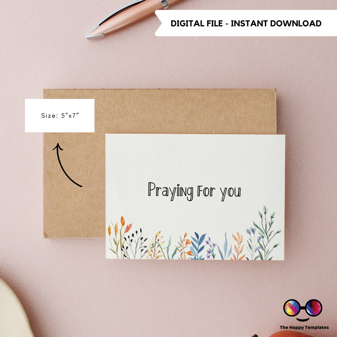 Printable Praying for You Card | Prayer Card | Prayer Card for a Friend ...