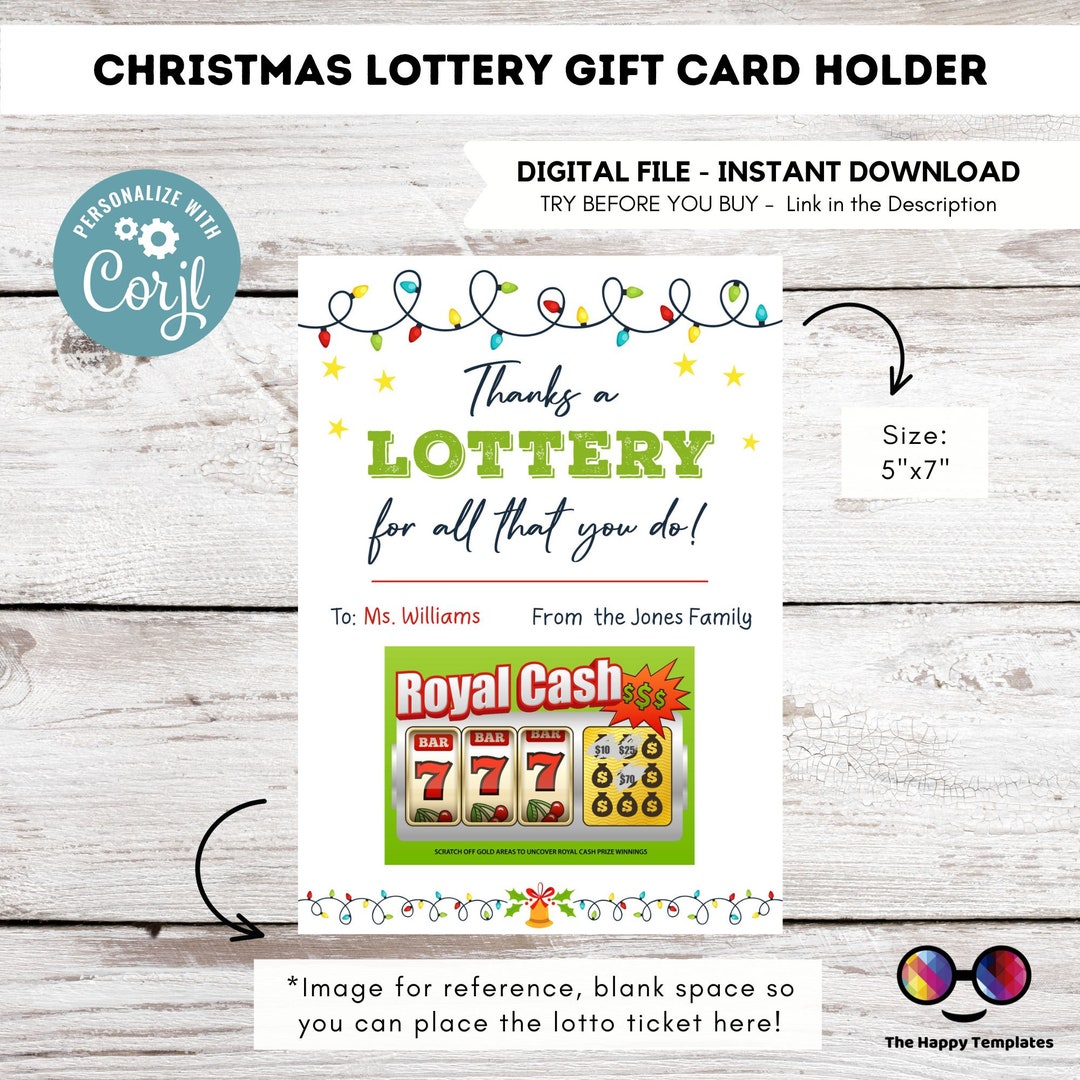 EDITABLE Lottery Ticket Holder | Christmas Lottery Ticket Holder ...