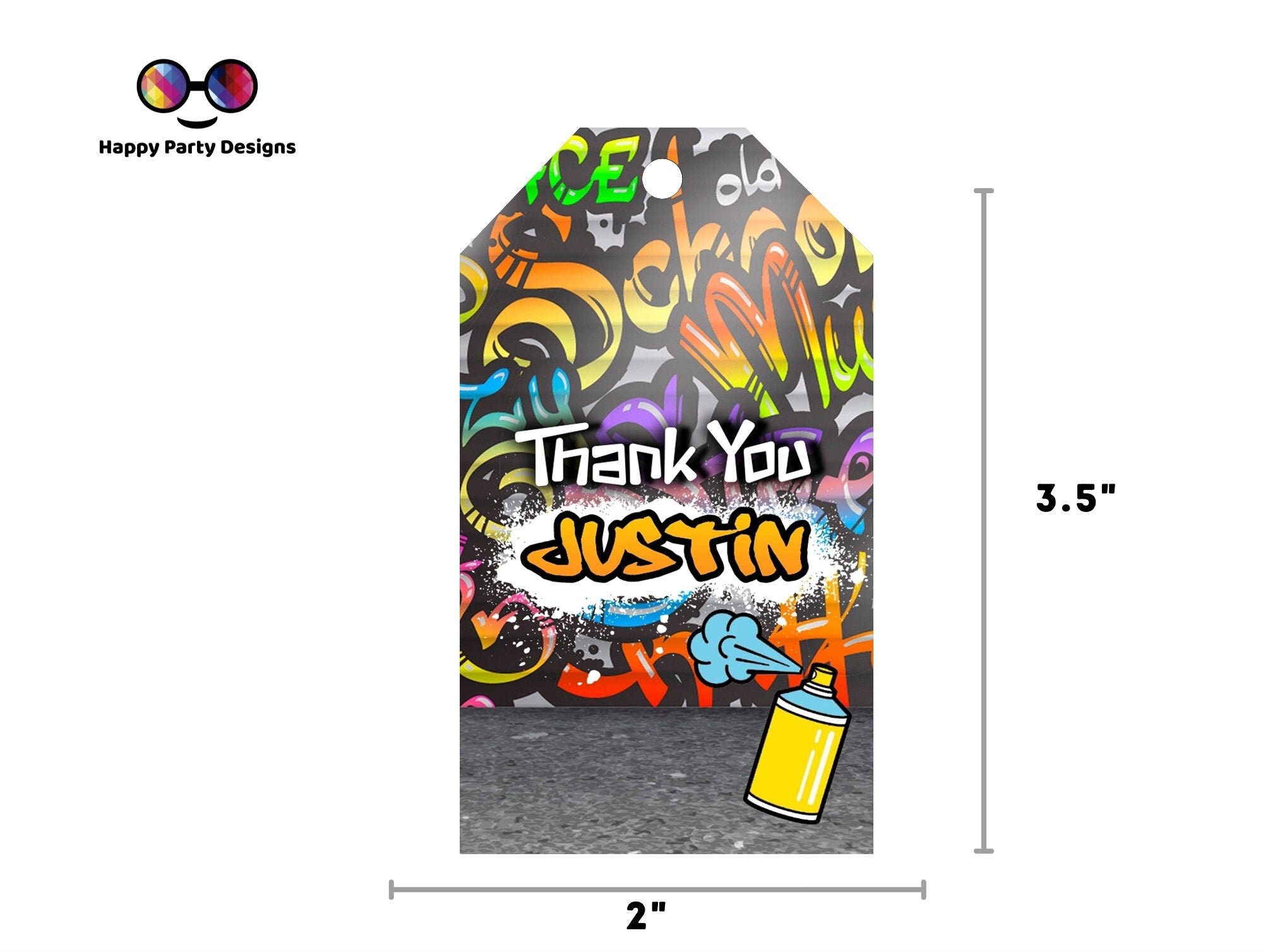 Editable Graffiti Thank You Tag | Digital Graffiti Printable Thank You ...