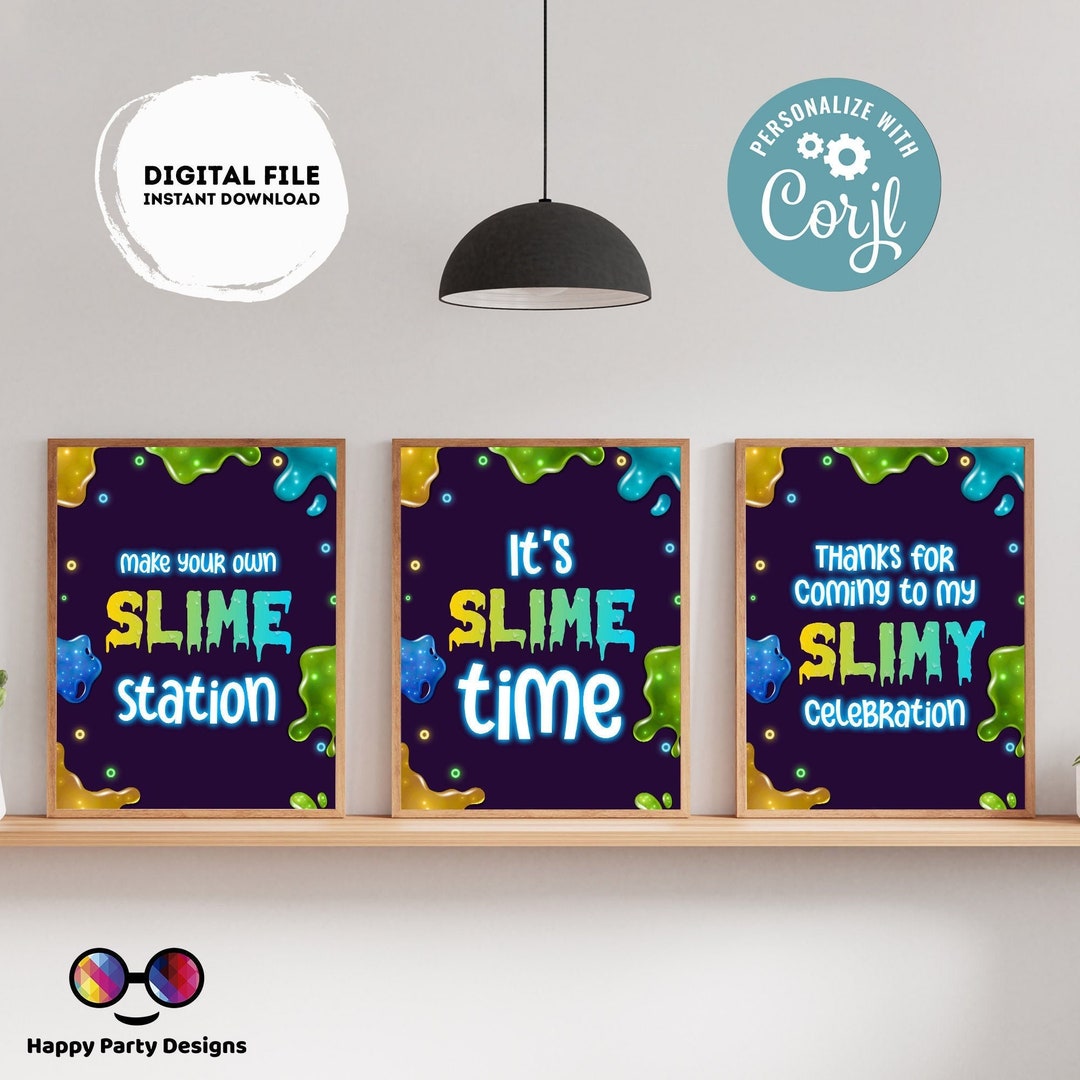 Slime Sign | Editable Slime Sign | Slime Birthday | Slime Birthday ...