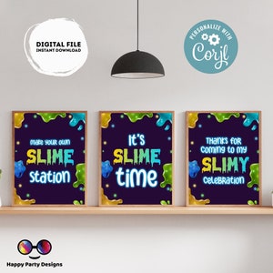 Slime Sign | Editable Slime Sign | Slime Birthday | Slime Birthday ...