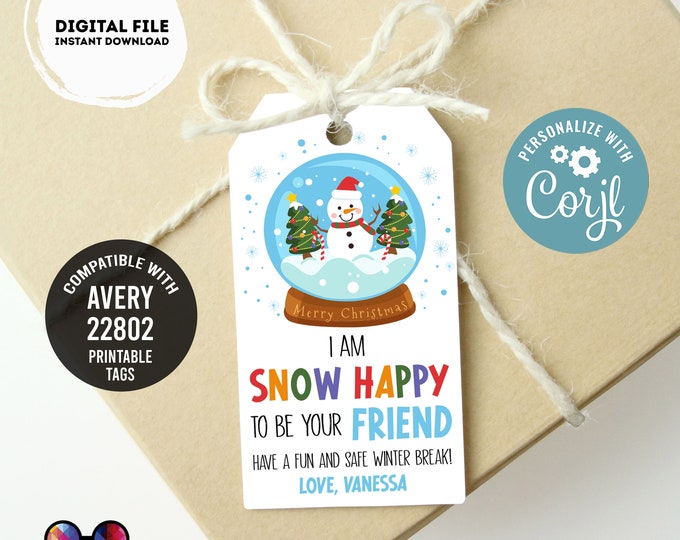 Snow Happy We're Friends Snowman Gift Tags, Holiday Gift Tags ...