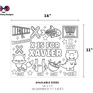 Editable Name Coloring Page | X is for | Personalized Name Alphabet ...