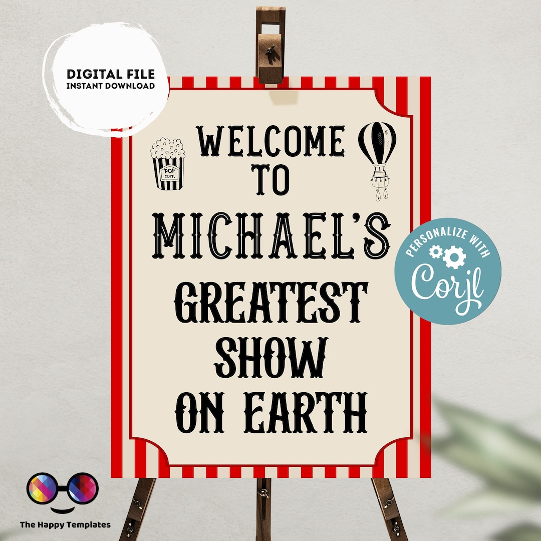 Carnival Circus Welcome Sign | Circus Birthday Sign | Colorful ...