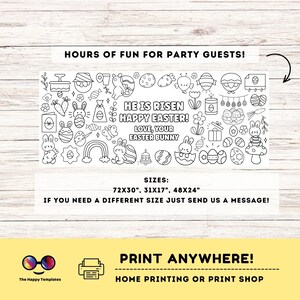 Easter XL Table Runner | Editable Table Runner Coloring Page | Any Age ...