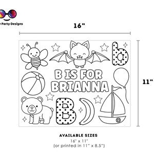 Editable Name Coloring Page | B is for | Personalized Name Alphabet ...
