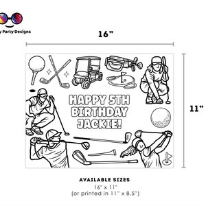 Editable Golf Birthday Coloring Page | Sports Party | Sports Coloring ...