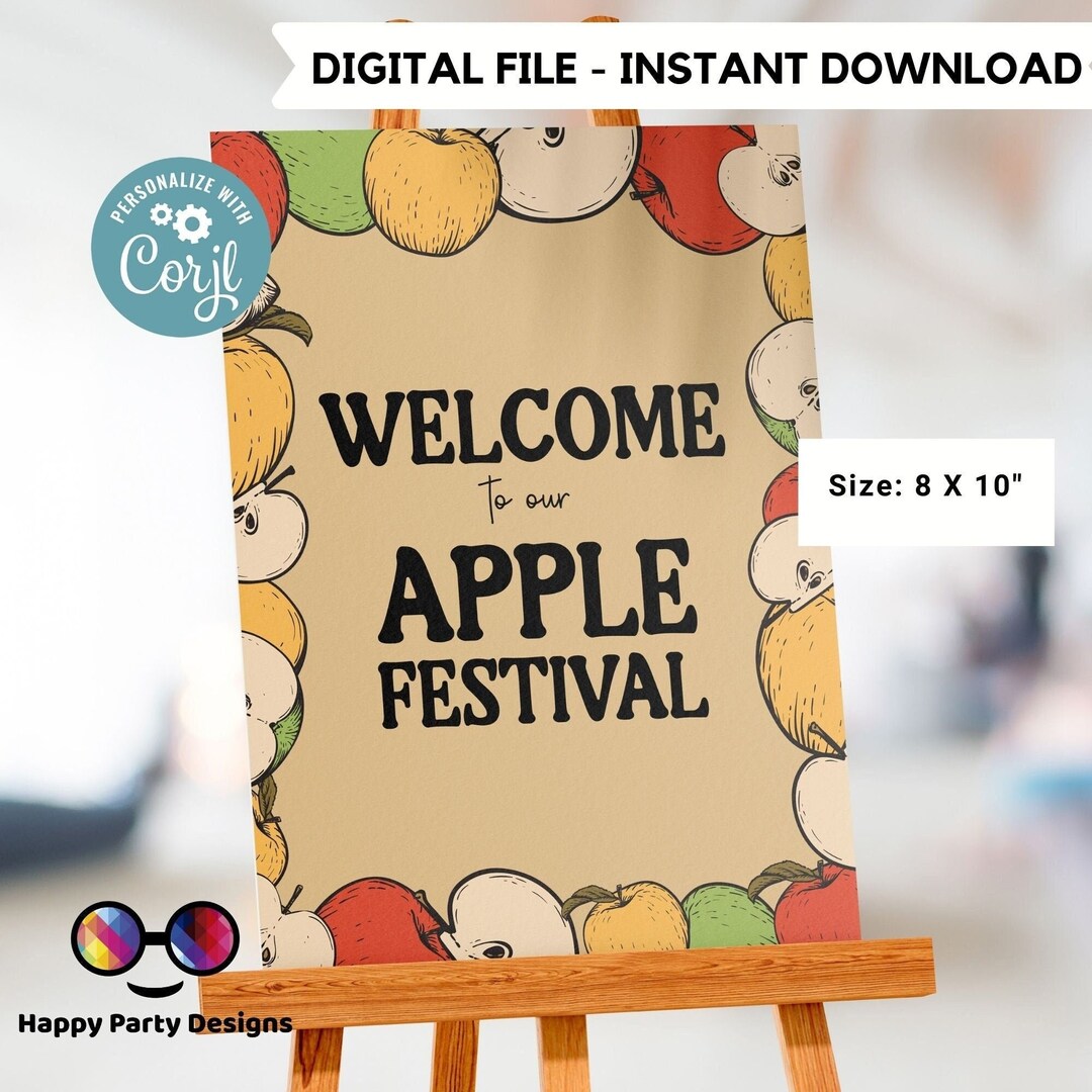 Apple Festival Sign | Editable Apple Harvest Buffet Sign | Digital Fall ...