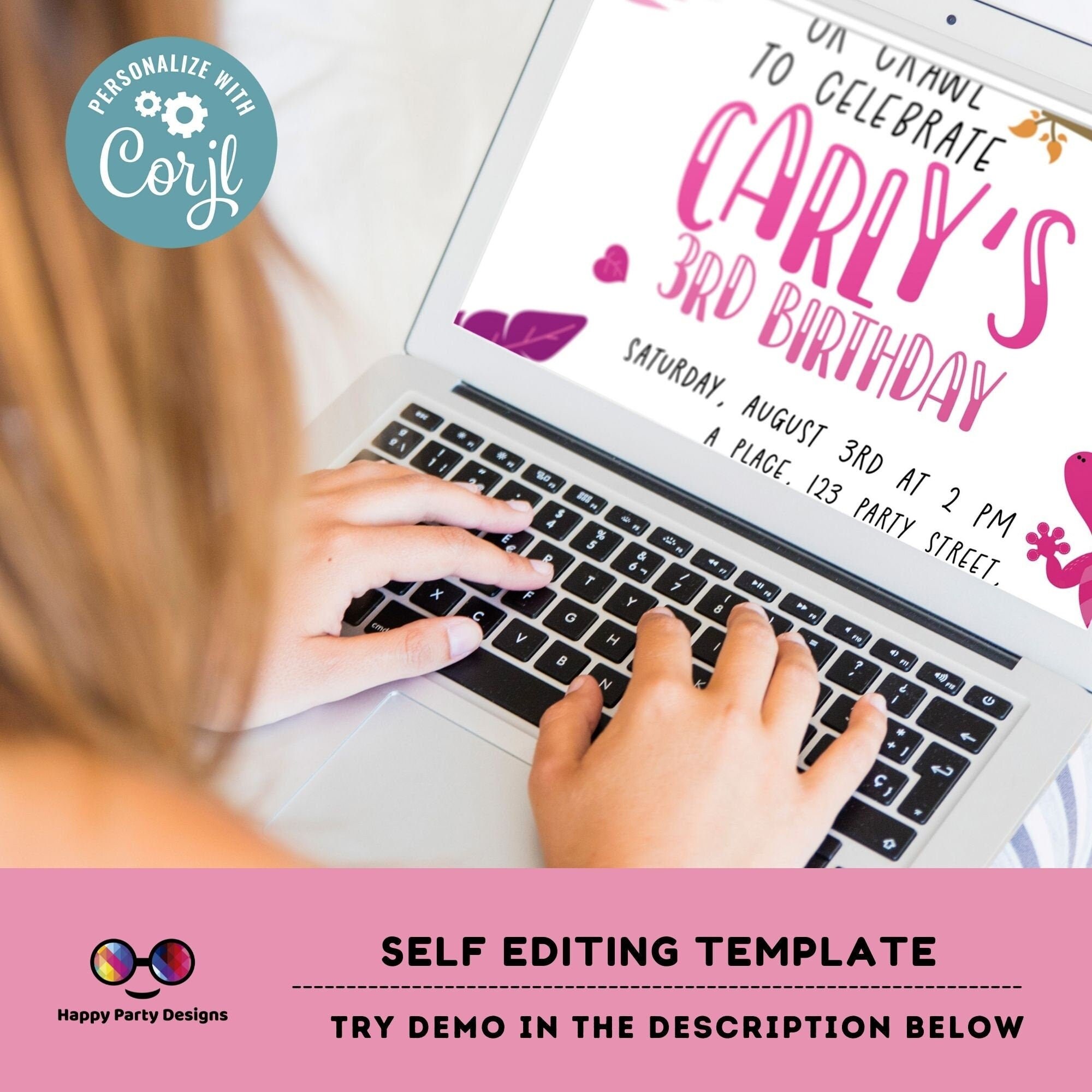 Editable Reptile Invitation | Girl Reptile Birthday Invitation ...