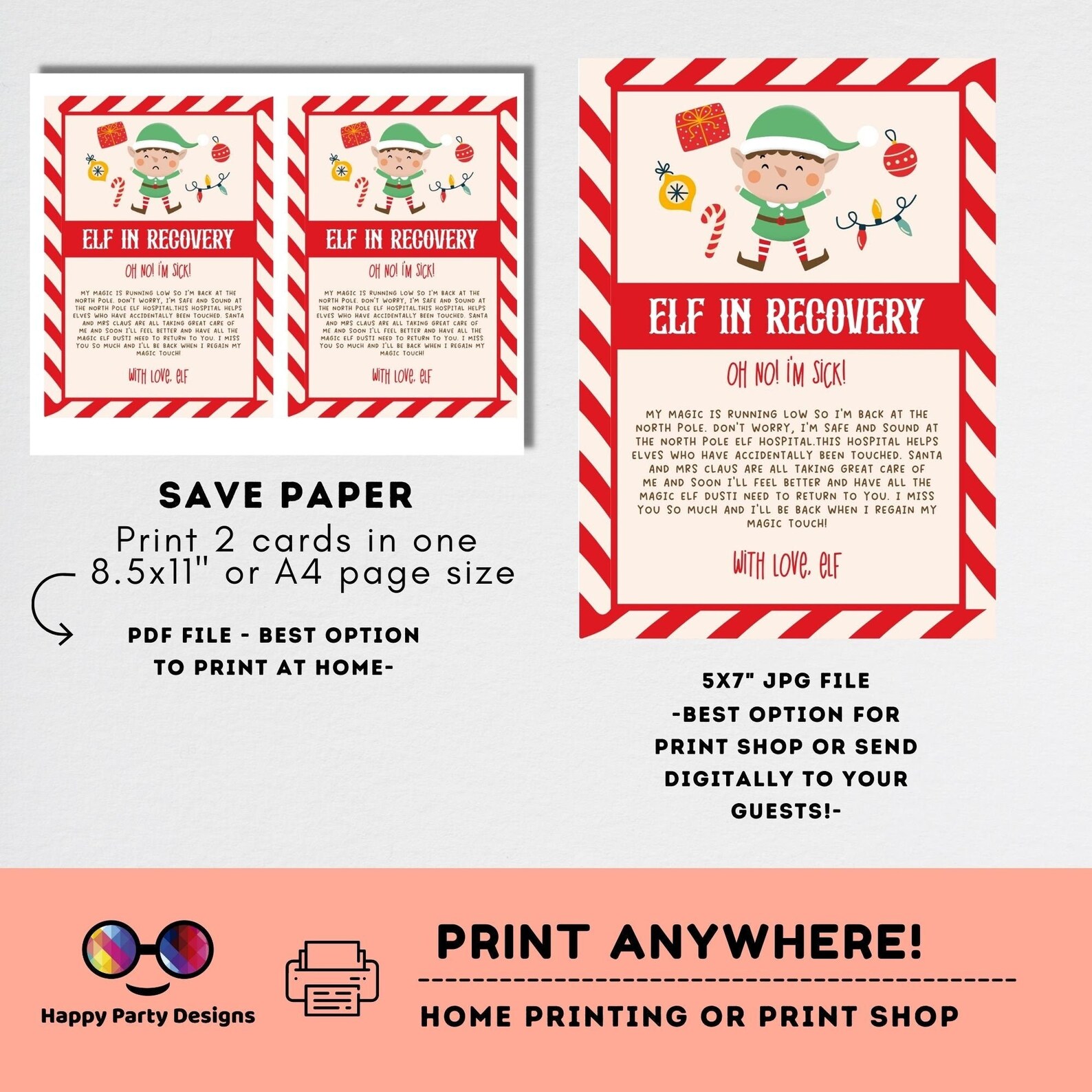 EDITABLE Elf Recovery Letter | Elf Touched | Elf Lost Magic | Elf I'm ...