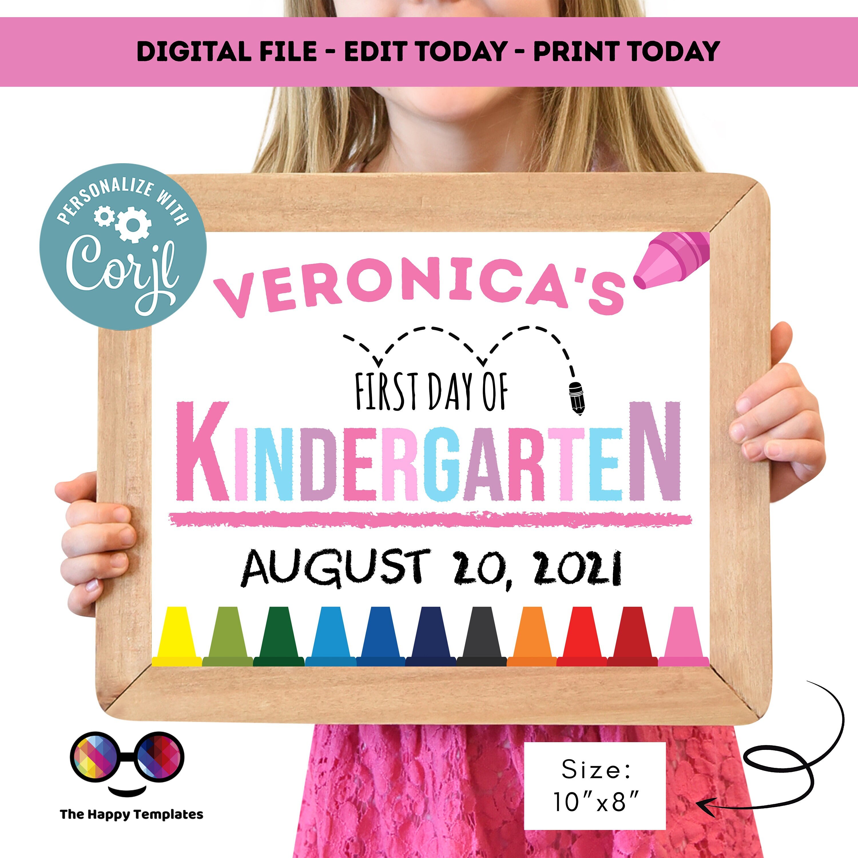 Editable First Day of Kindergarten Sign | First Day of Sign | 1st Day ...