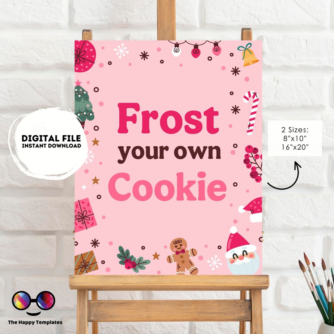 Frost Your Own Cookie Sign | Welcome Sign | Christmas Party Welcome ...