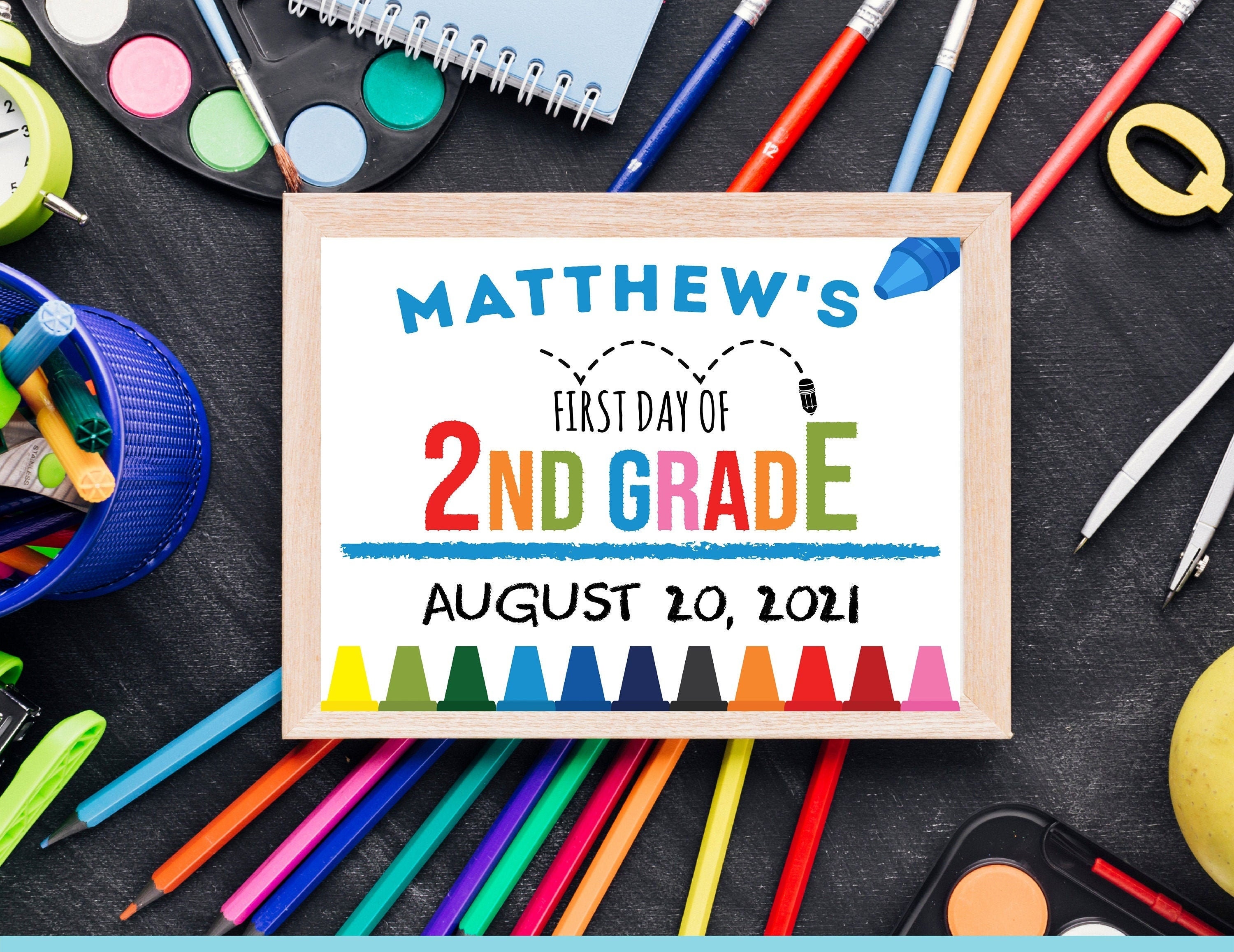 Editable First Day of 2nd Grade | Second Grade Sign | 1st Day of 2nd ...