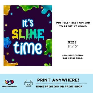Slime Sign | Editable Slime Sign | Slime Birthday | Slime Birthday ...