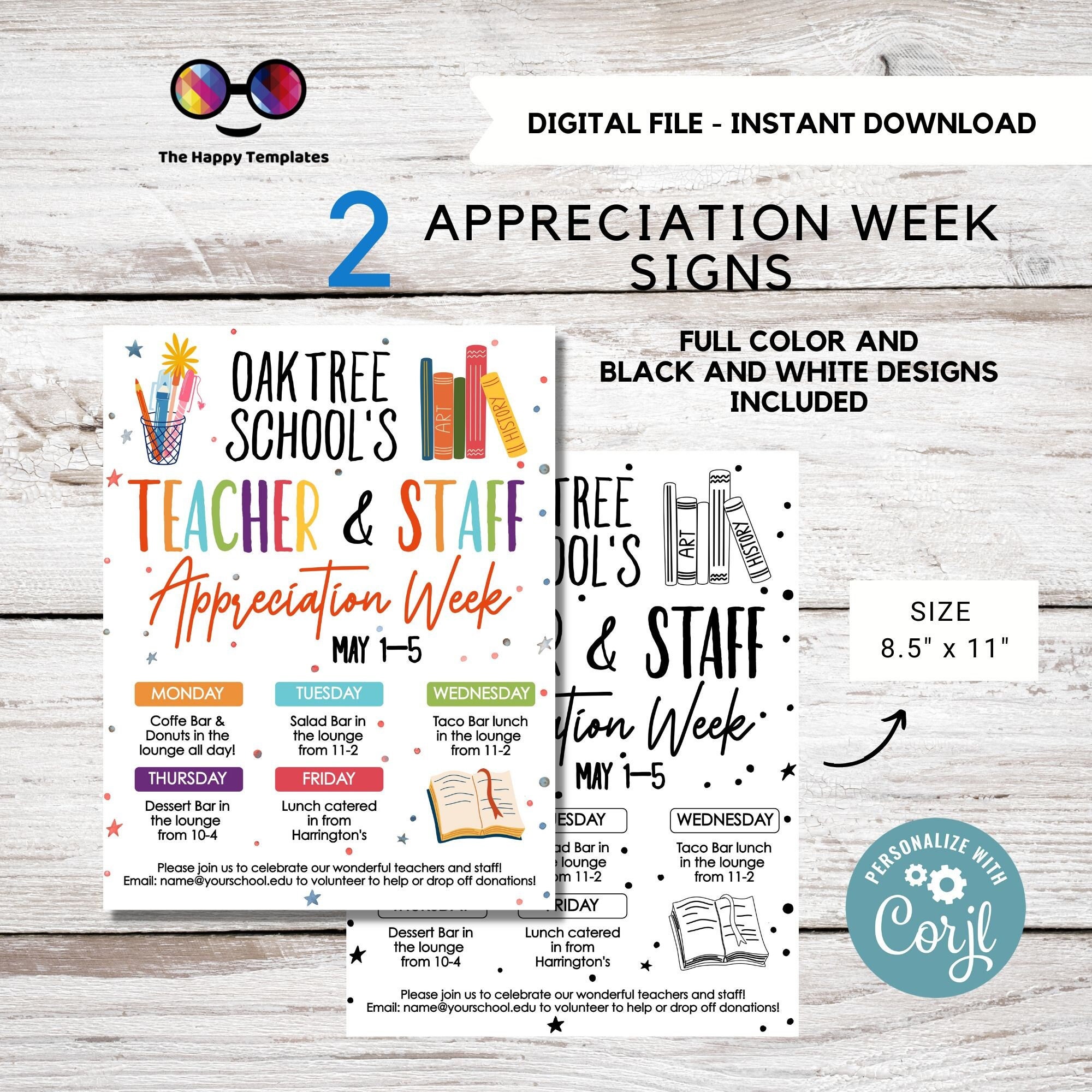 Editable Teacher Appreciation Week Itinerary Poster Teacher - Etsy