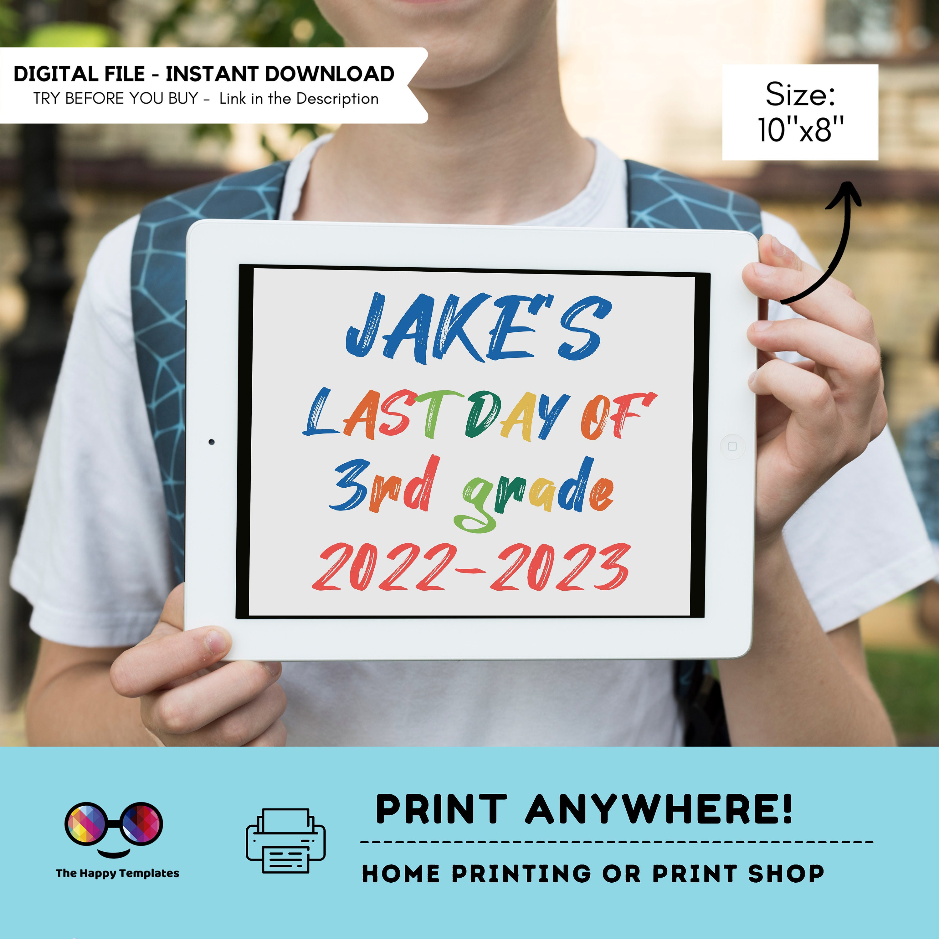 Editable Last Day of 3rd Grade Third Grade Sign Last Day - Etsy