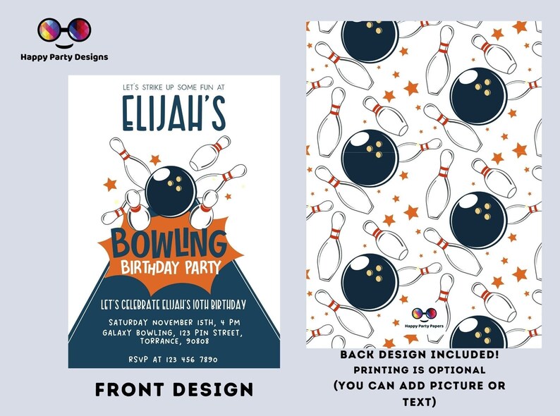 Let's Strike up Some Fun EDITABLE Bowling Birthday - Etsy