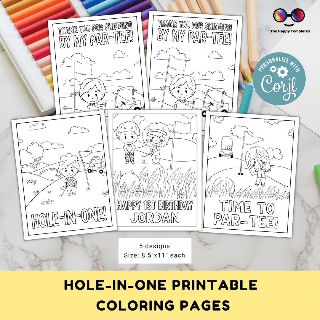 Editable Golf Coloring Pages | Par-tee Birthday Activity | Any Age ...