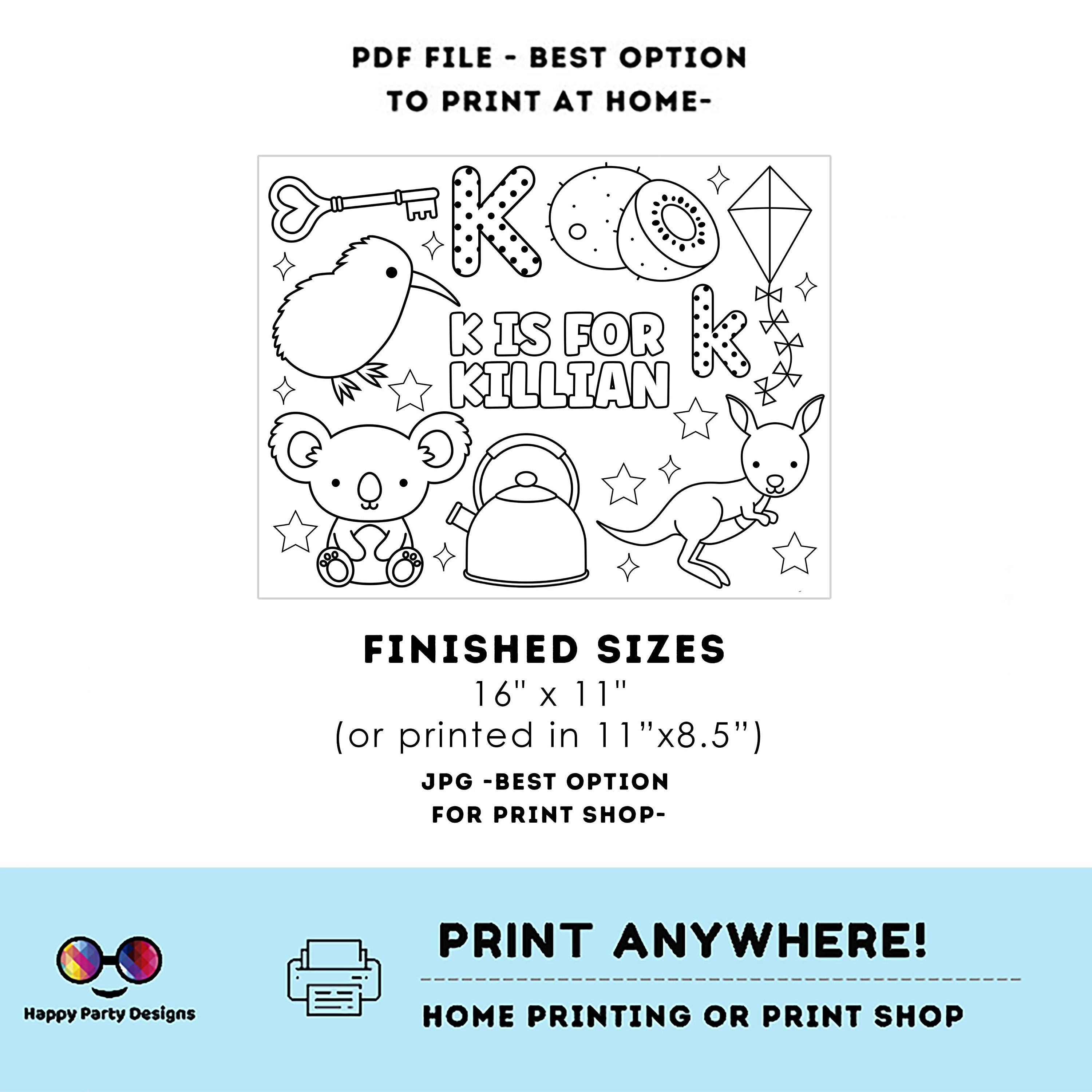 Editable Name Coloring Page | K is for | Personalized Name Alphabet ...