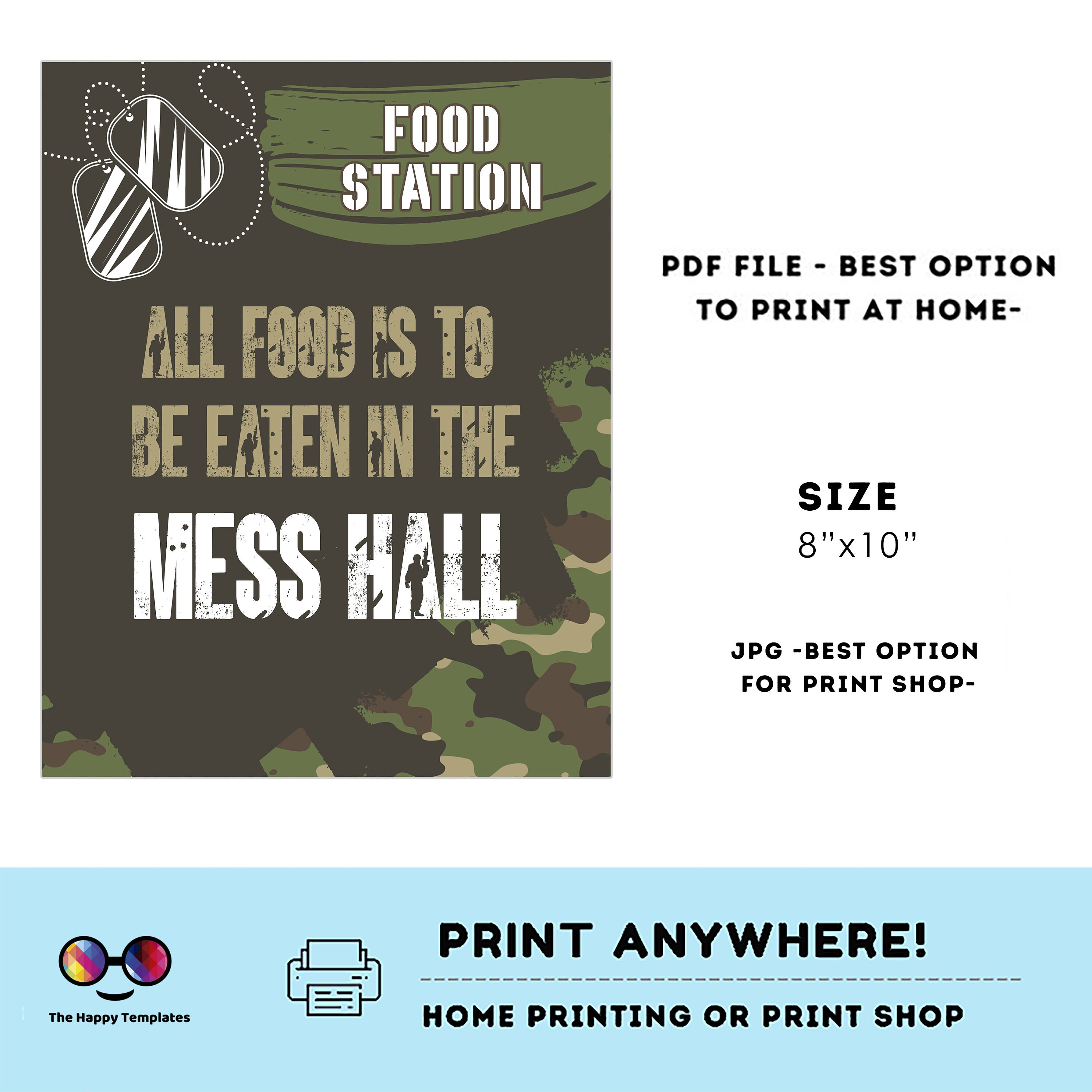 Editable Army Birthday Buffet Sign Printable Birthday Army - Etsy Canada