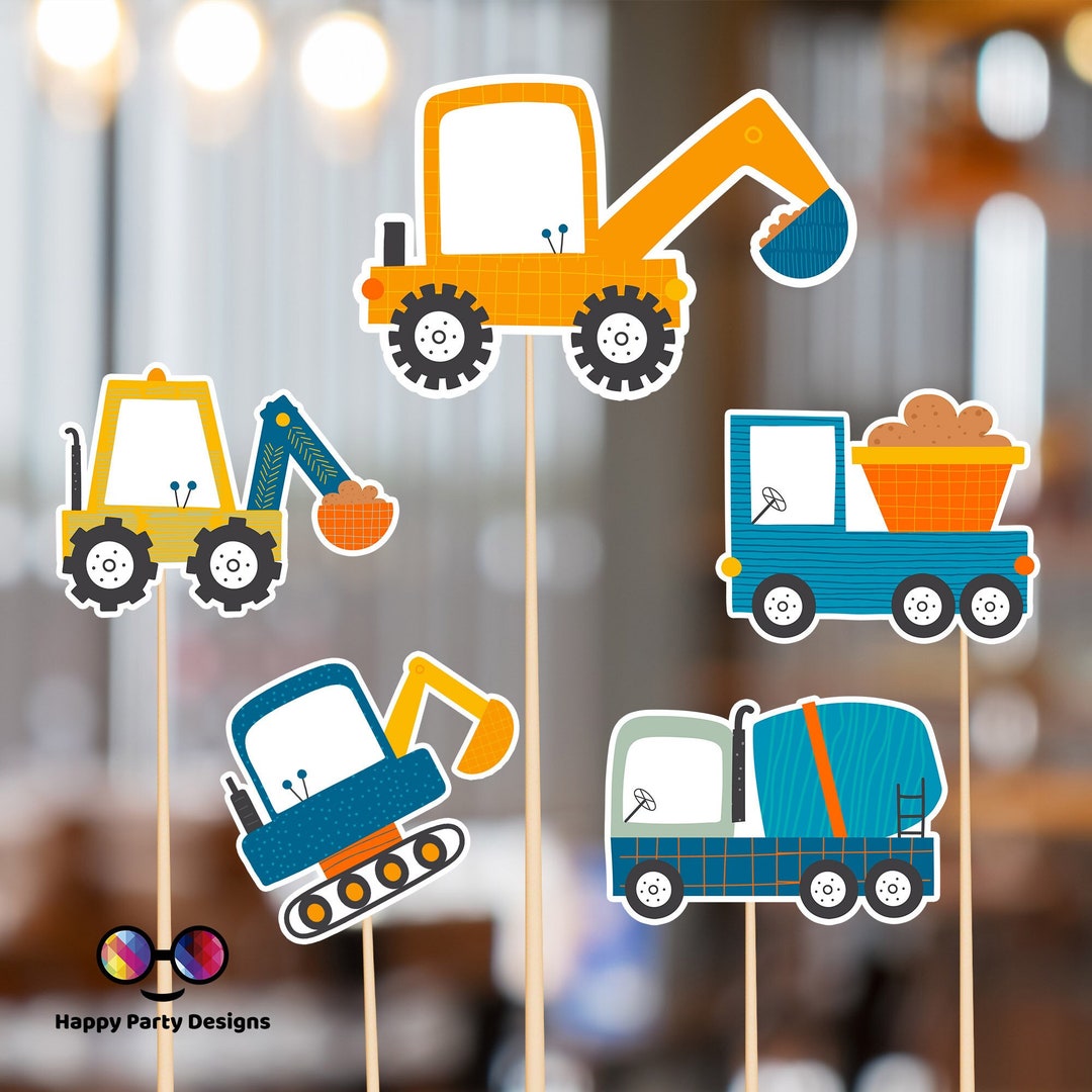 PRINTABLE Truck Cake Toppers | Under Construction Party Cake Toppers ...