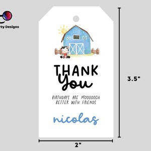 Editable Moo Moo Favor Tag | Cow Gift Tags | Farm Party Download ...