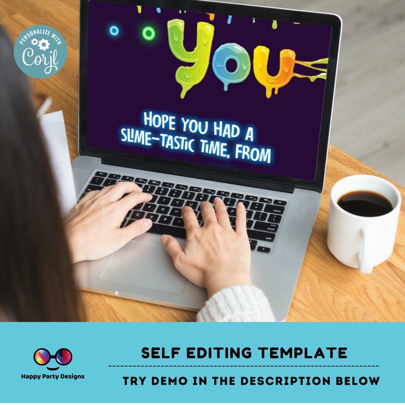 Editable Slime Birthday Thank You Gift Tags Slime Party - Etsy
