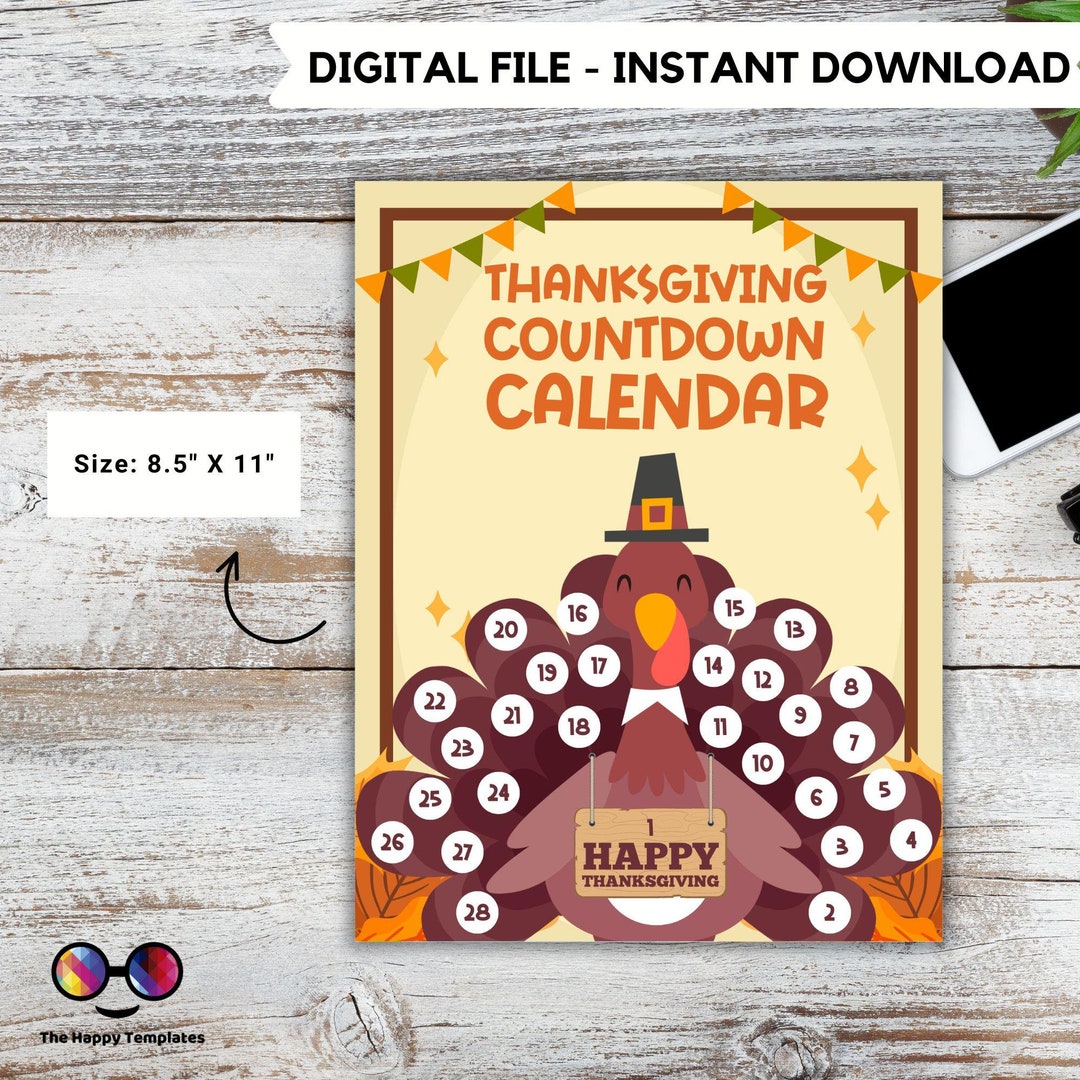 Thanksgiving Countdown | Countdown Calendar | Turkey | Happy ...