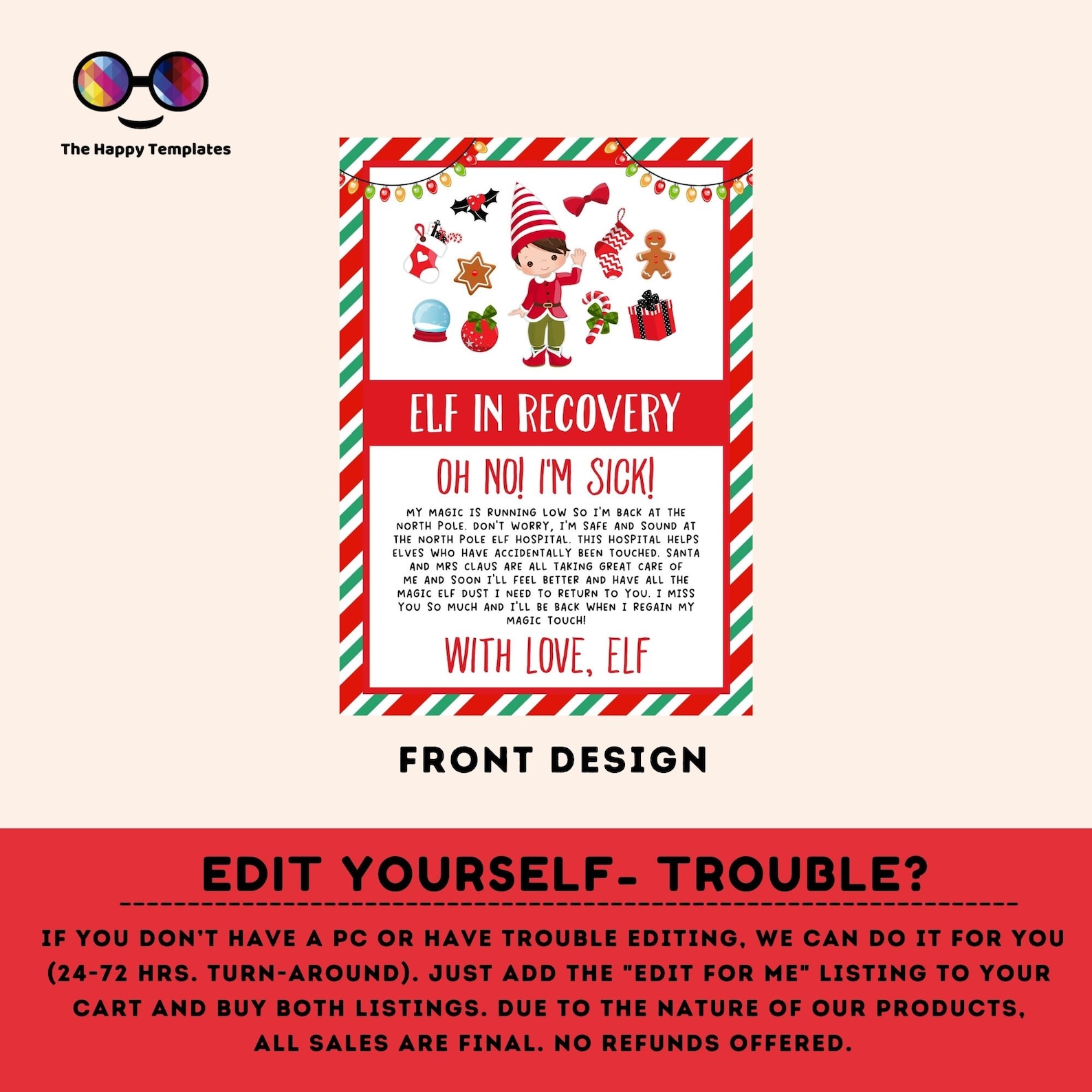 EDITABLE Elf Recovery Letter | Elf Touched | Elf Lost Magic | Elf I'm ...