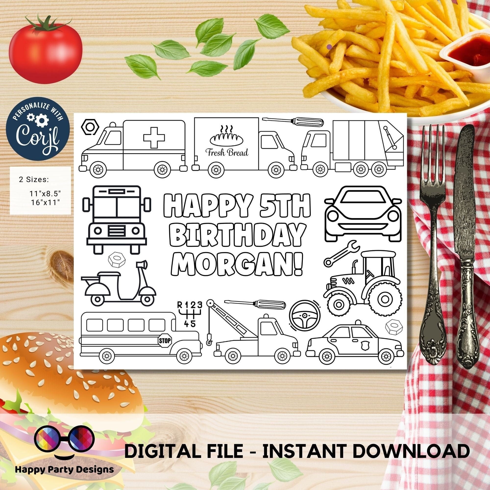 Editable Ground Transportation Vehicles Coloring Page - Etsy