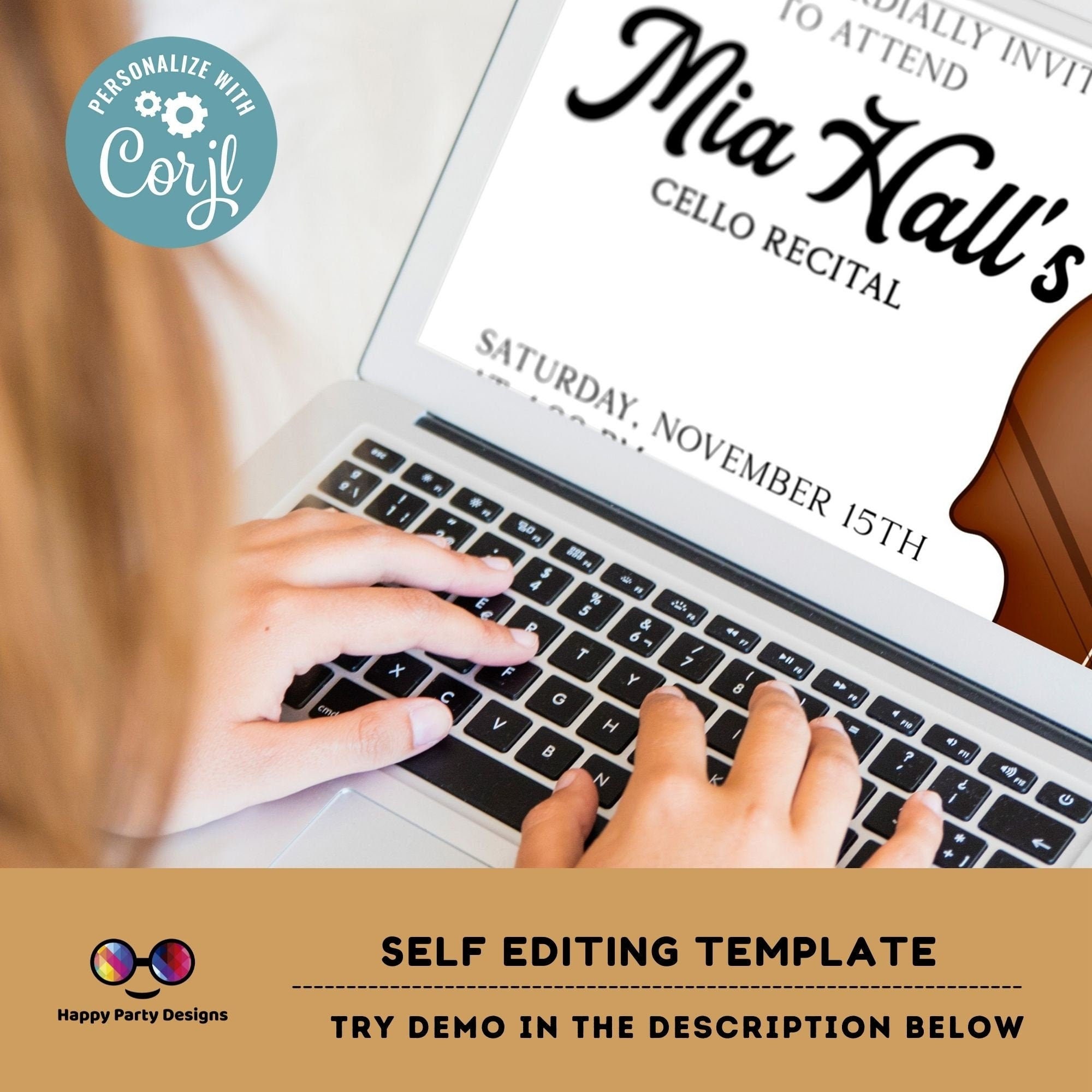EDITABLE Cello Recital Invitation Template Orchestra Concert - Etsy
