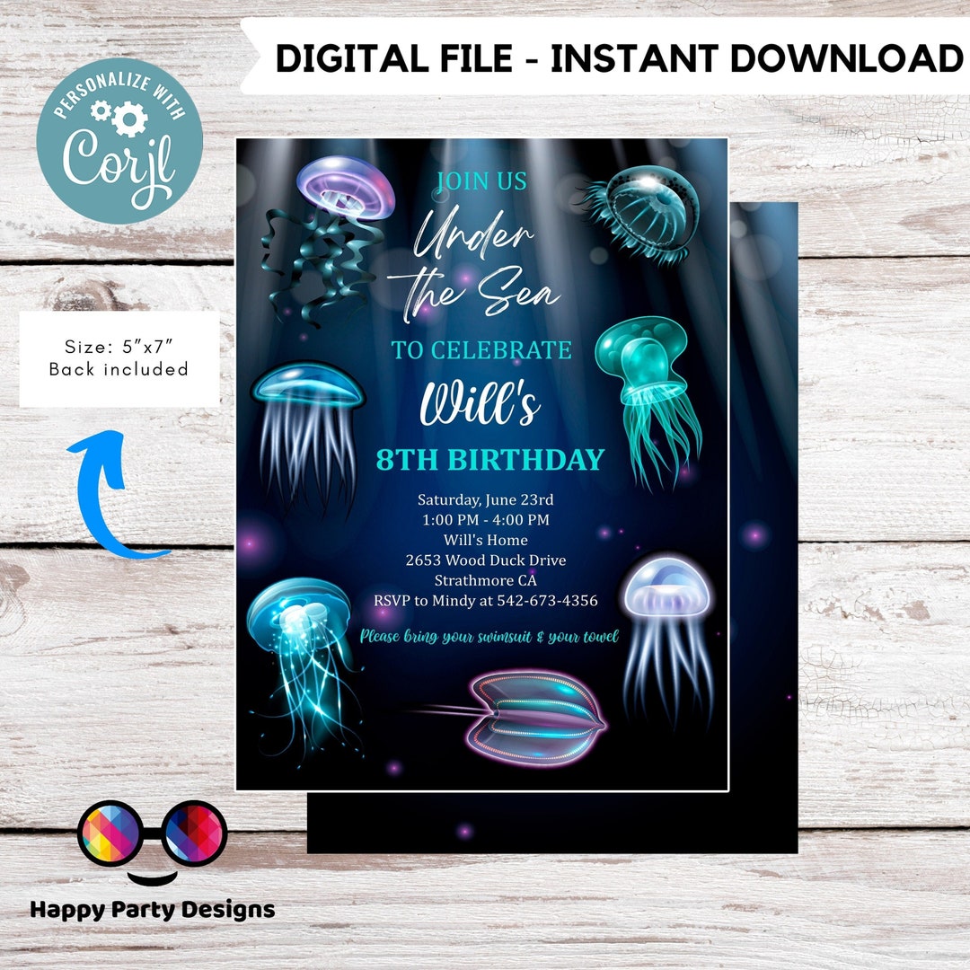 Under the Sea Invitation Invitation | Editable Ocean Invitation | Under ...