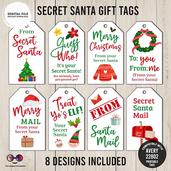 Secret Santa Tags - Etsy