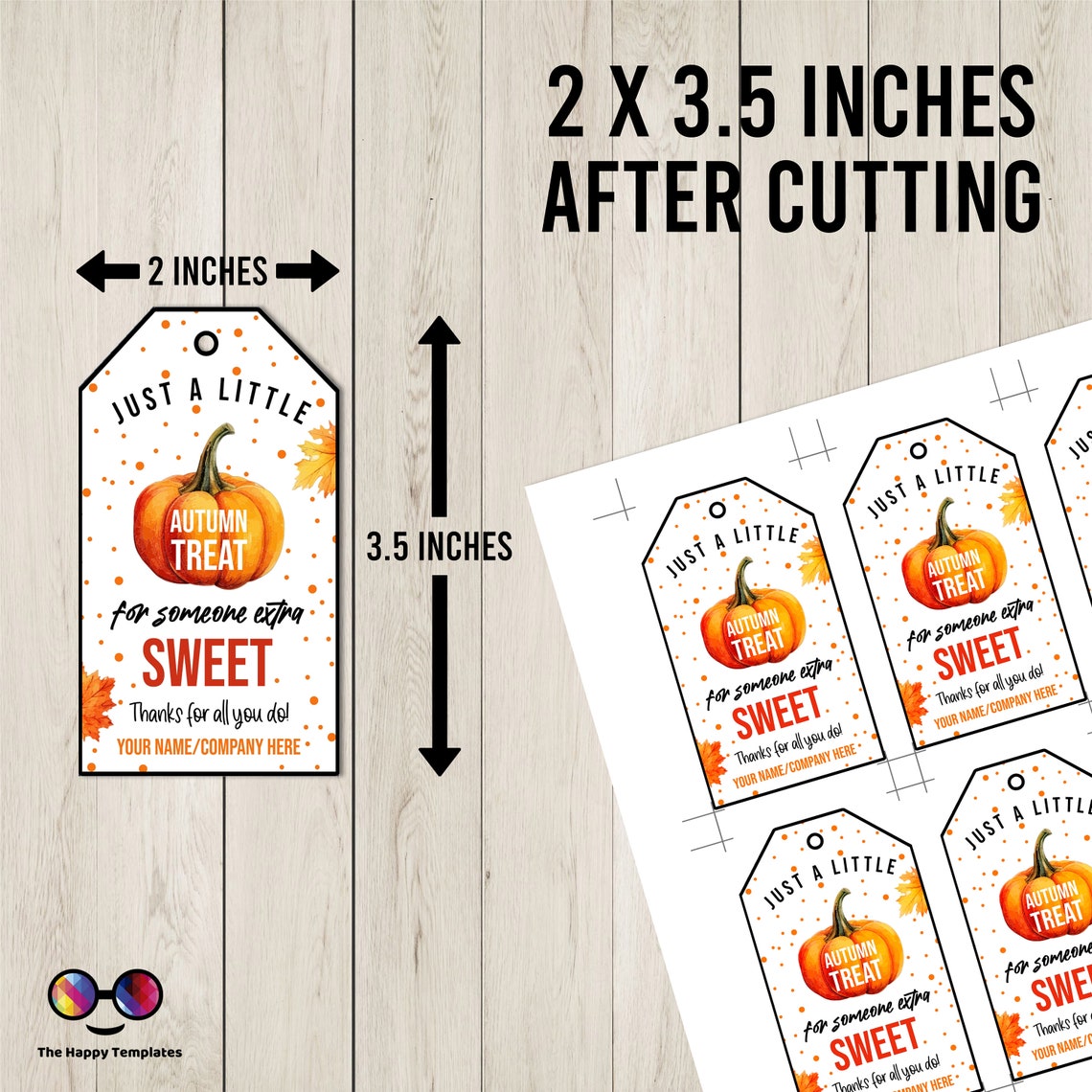 Editable Pumpkin Favor Tags | Autumn Treat for Someone Extra Sweet ...