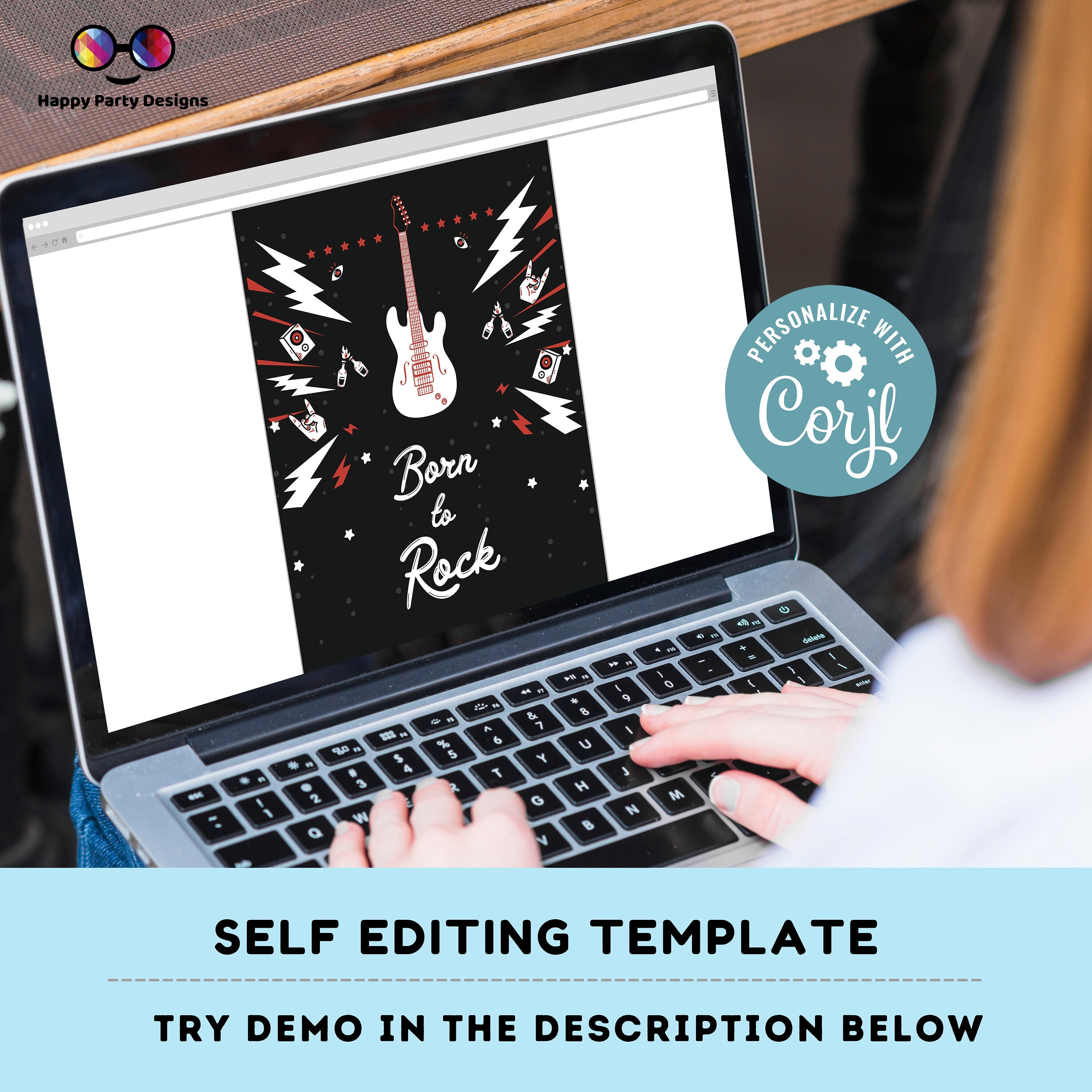 Editable Rock 'n Roll Birthday Signs 3 Rock Star Party - Etsy